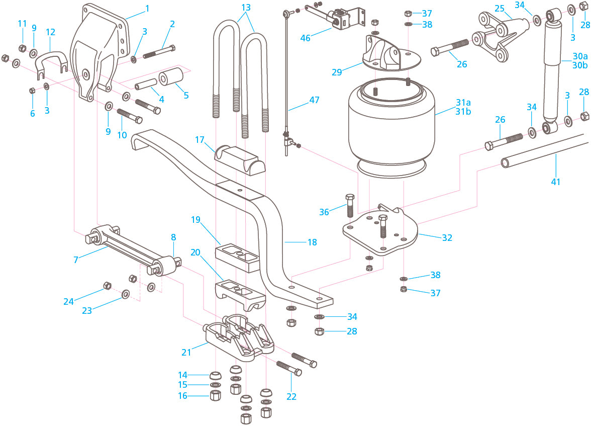 HENDRICKSON HA SERIES - OVERSLUNG AIR SUSPENSION – Truck and Trailer Spares