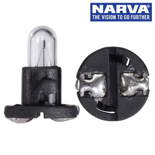 Narva 47734 - 12V 1.2W T-1/4 NW Black Base Dash Panel Globes (Box of 1