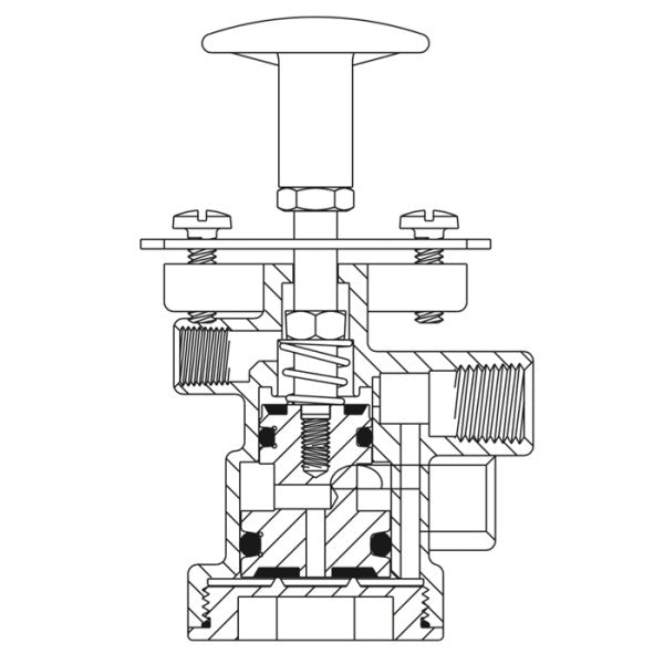 Auto Shut Off Spring Brake Hand Control Valve - Suit Sealco