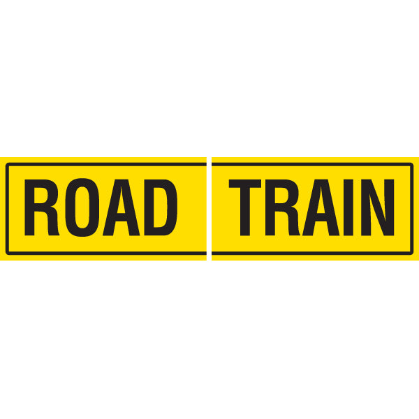ROAD TRAIN 2 Piece 510 x 250mm Class 2 Reflective Sign - Long Life Sti ...
