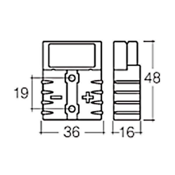 Narva Heavy Duty 50 Amp Connector Housing with Copper Terminals – Truck ...