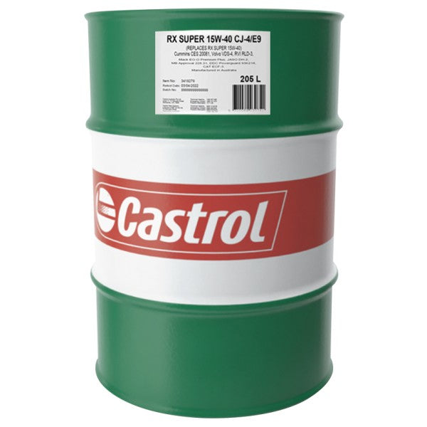 Castrol RX Super 15W-40 CJ-4/E9 Engine Oil 205L - 3418279 – Truck and ...